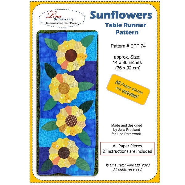 EPP pattern 'Sunflowers' Table Runner – linapatchwork